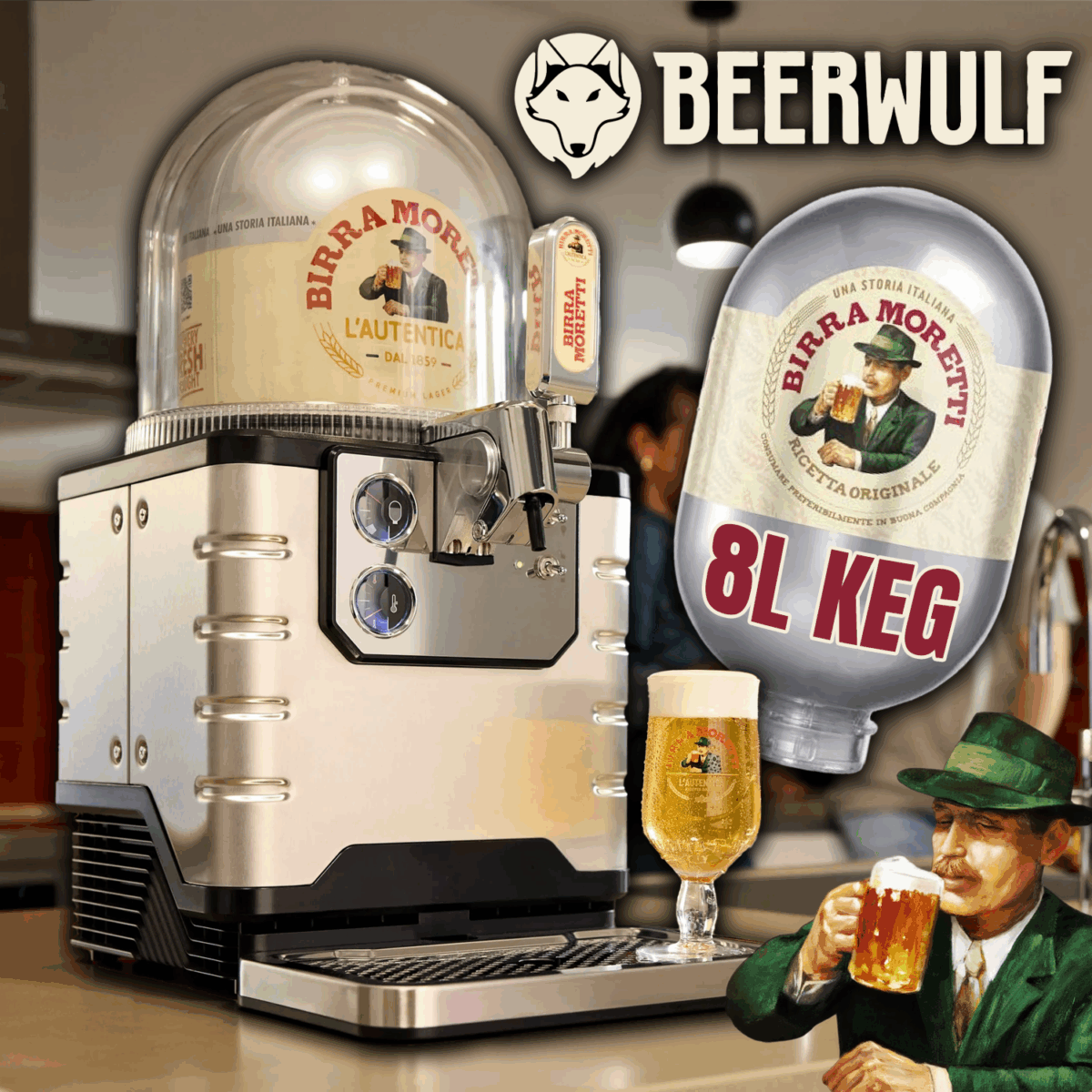 Beerwulf BLADE Machine + 8L BIRRA MORETTI Keg – Bonkers Competitions