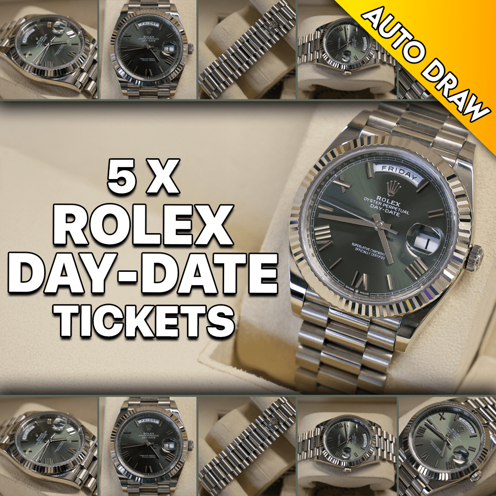 WIN 5 X ROLEX DAY-DATE TICKETS WORTH £300 – DRAW NO.1 – Bonkers ...